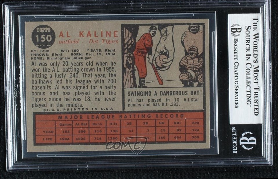 1962 Topps Al Kaline #150 BGS 6.5 HOF | eBay