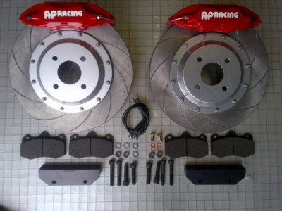 VW Transporter T5 T6 350mm front brake kit with red AP Racing 4 pot ...