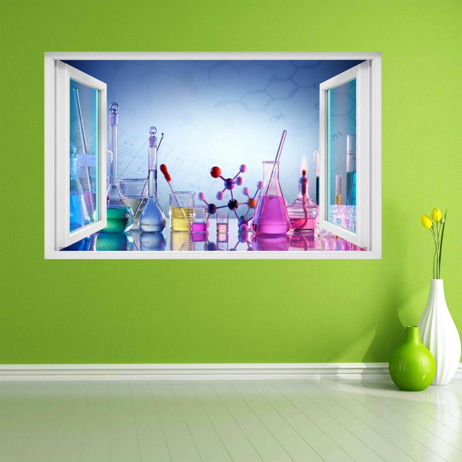 Chemistry Science Scientific Laboratory Glassware Wall Sticker Mural ...