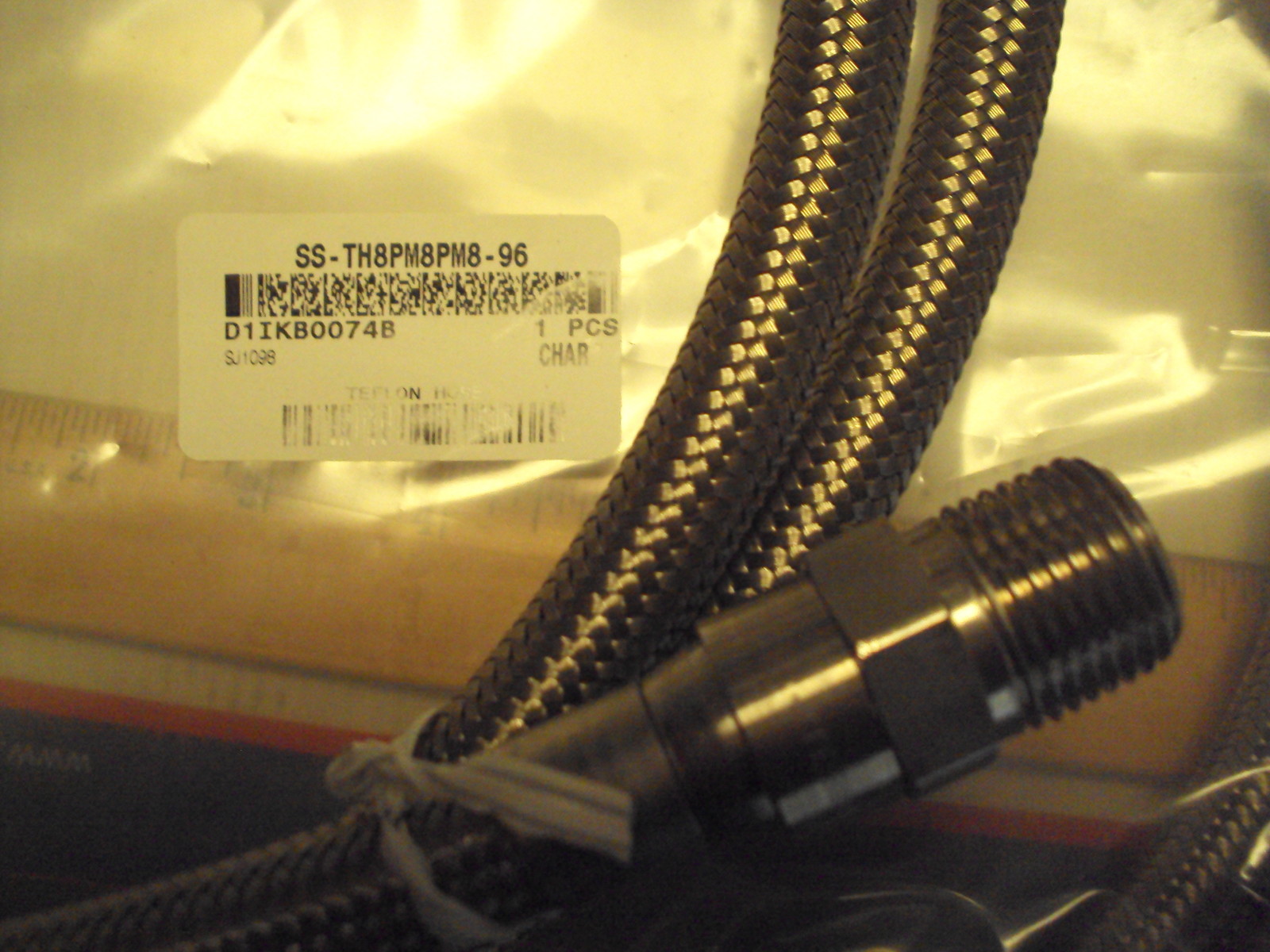 Swagelok SS-TH8PM8PM8-96 teflon SS braid reinforced hose, 1/2 mnpt in ...