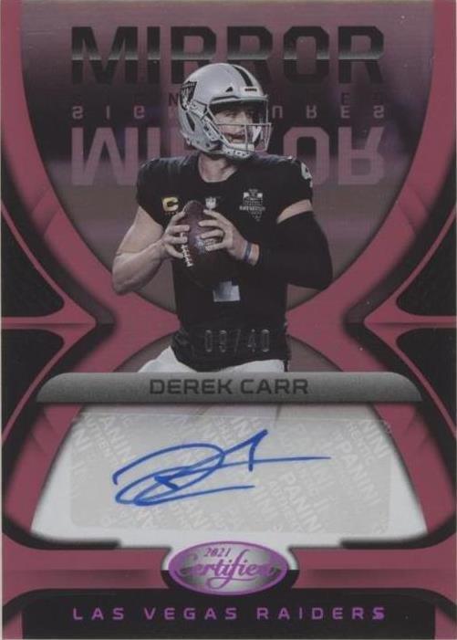 2021 Panini Certified - Mirror Signatures Derek Carr #MS-DC Pink /40 ...