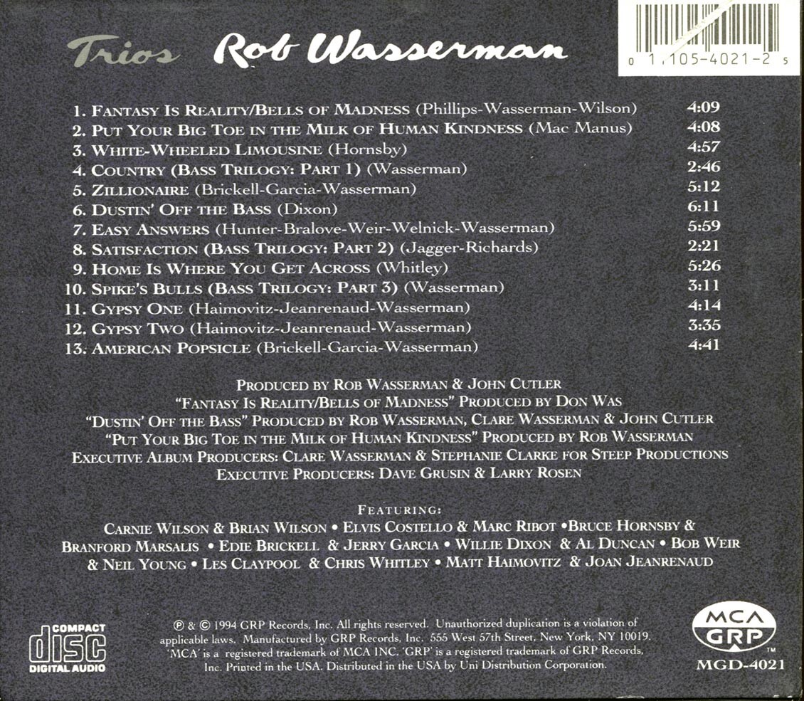 CD Rob Wasserman - Trios | eBay