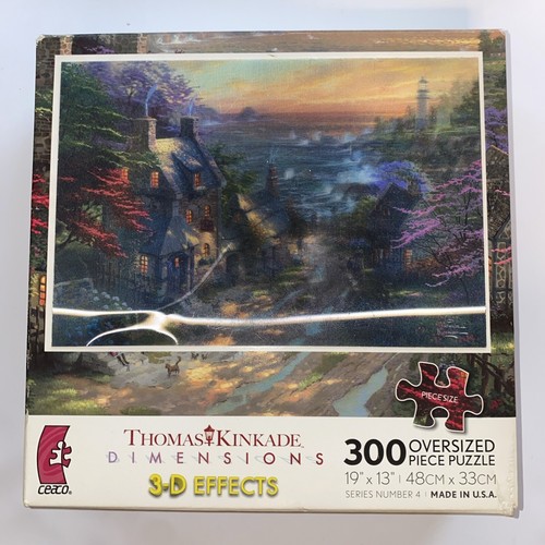 Ceaco Thomas Kinkade DIMENSIONS 3D ~ The Village Lighthouse ~ Cottage ...