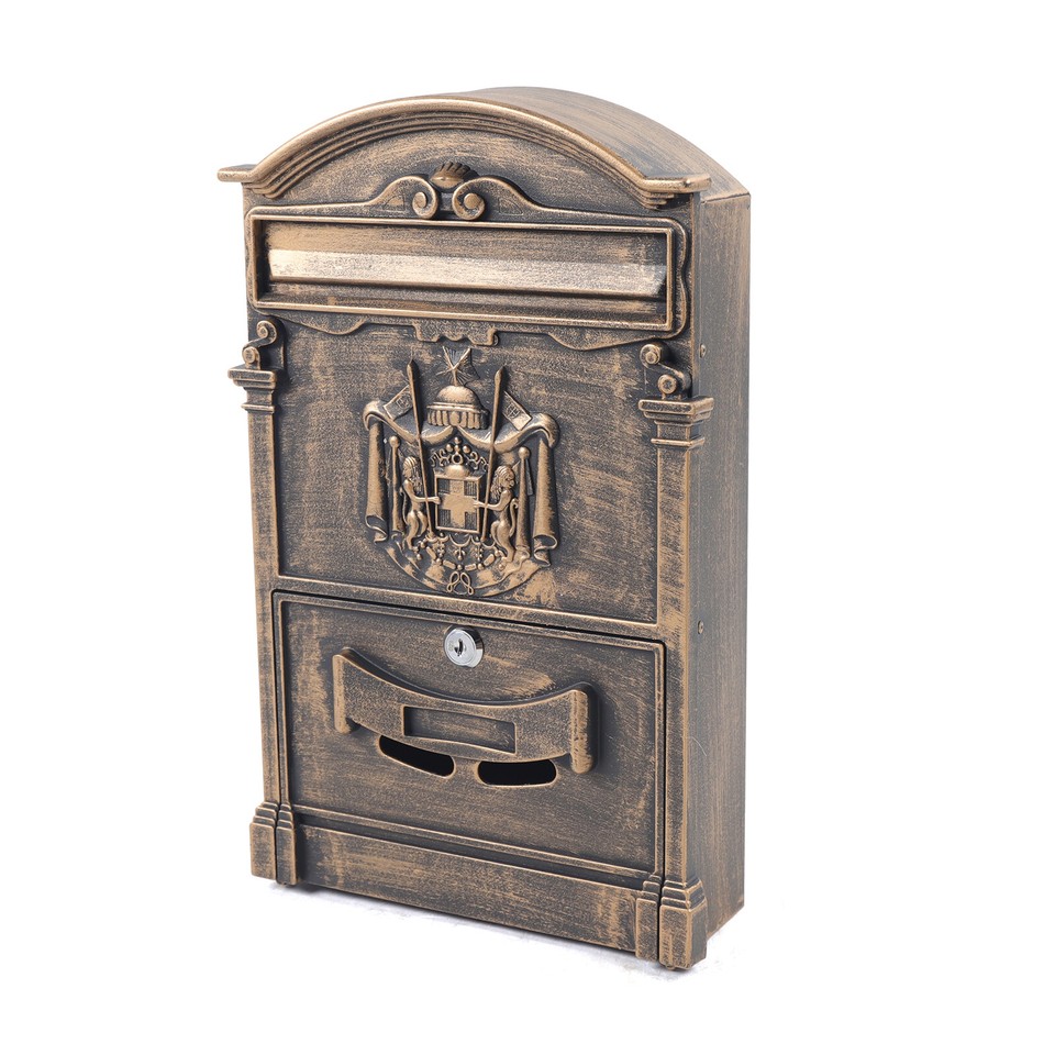 European Retro Wall-mounted Mailbox Security Vintage Mail Drop Box W ...