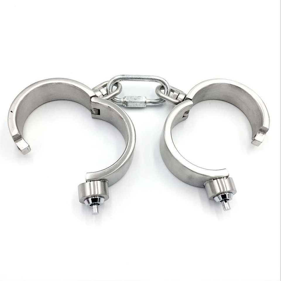 Heavy Duty Stainless Steel Bondage Handcuffs Ankle Cuffs Slave Neck ...