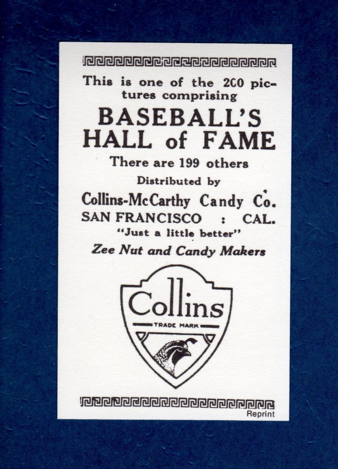 #181 TILLIE WALKER, Boston Red Sox~1917 Collins-McCarthy Candy REPRINT ...
