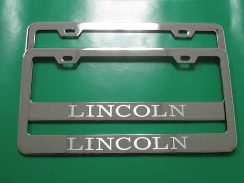 (2) Brand New "LINCOLN" Stainless Steel Chrome license plate frame w/s ...