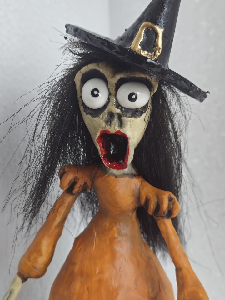 OOAK Creepy Oddity Art Doll Clay Spooky Creepy Halloween Wicked Witch ...