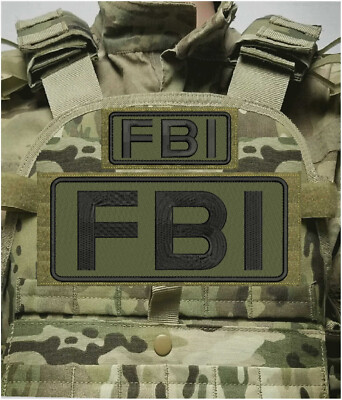 FBI EMBROIDERY PATCH 10X4 AND 5X2 HOOK ON BACK RANGER GREEN/BLACK | eBay