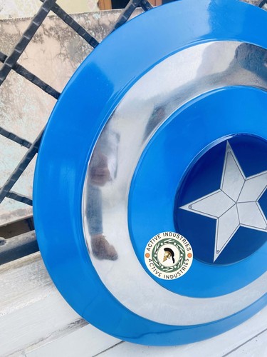 24" Medieval Captain America Round Shield Metal Blue Steel America ...