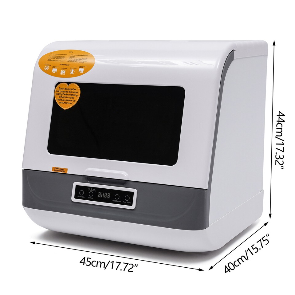 Portable Countertop Mini Dishwasher Compact Dishwasher 3 Programs Large ...