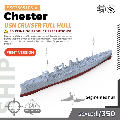 SSMODEL SSC350510S-A 1/350 Military Model Kit USN Chester Cruiser Full ...