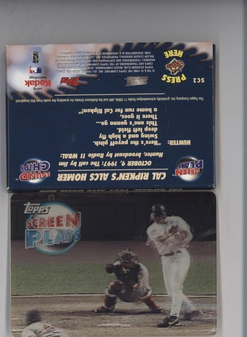 1998 Topps Screen Plays Sound Chips - Cal Ripken #SC2 The Stadium Club ...