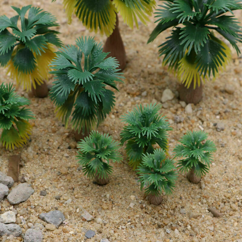 15pcs Plastic Mini Palm Tree Scenery model tree Rainforest Palm Tree ...