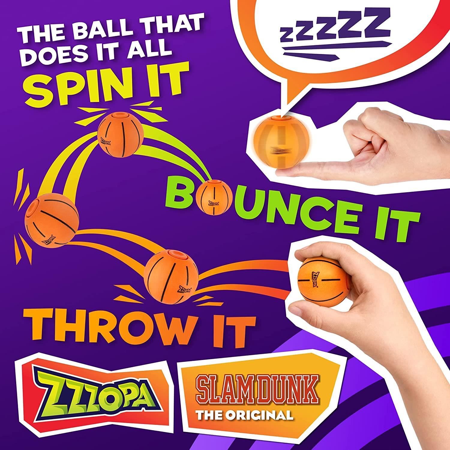 Original ZZZOPA SlamDunk Fidget Stress Ball Mini Basketball Spin Bounce ...