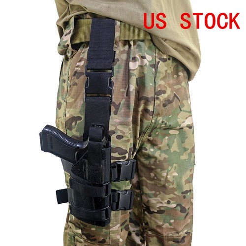Tactical Adjustable Drop Leg Pistol Gun Holster Right Hand Thigh ...