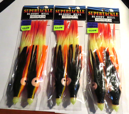 6 BAILEY BOO #1156 BLOODY HELL -5½"/7½" BIG GAME UV GLOW - TROLLING ...