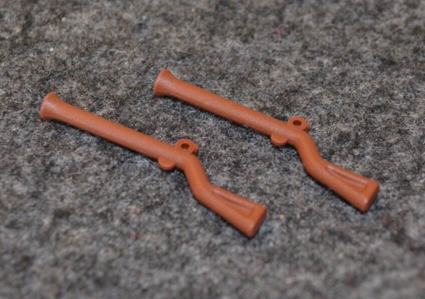 (2) Brown Handheld Minifigure Muzzleloader Rifle / Gun Brick ~ NEW Lego ...