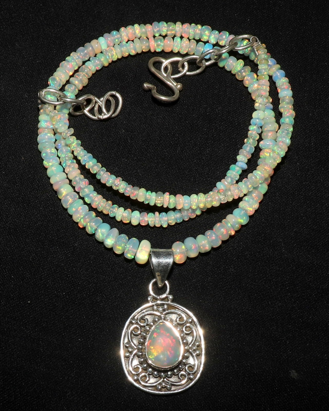 opal necklace with sterling silver dainty white opal necklace beautiful opals | eBay