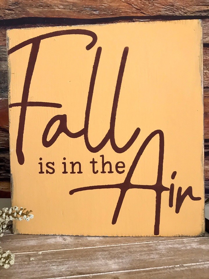 Fall Is In The Air Sign / Primitive Sign / Rustic Fall Sign / Fall Wall ...