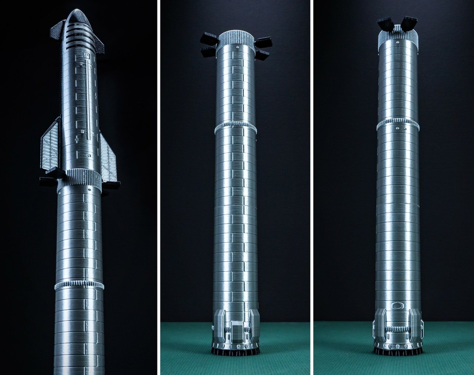 STARSHIP / SUPER HEAVY Spaceship movable parts Plastic model Space X 3D ...