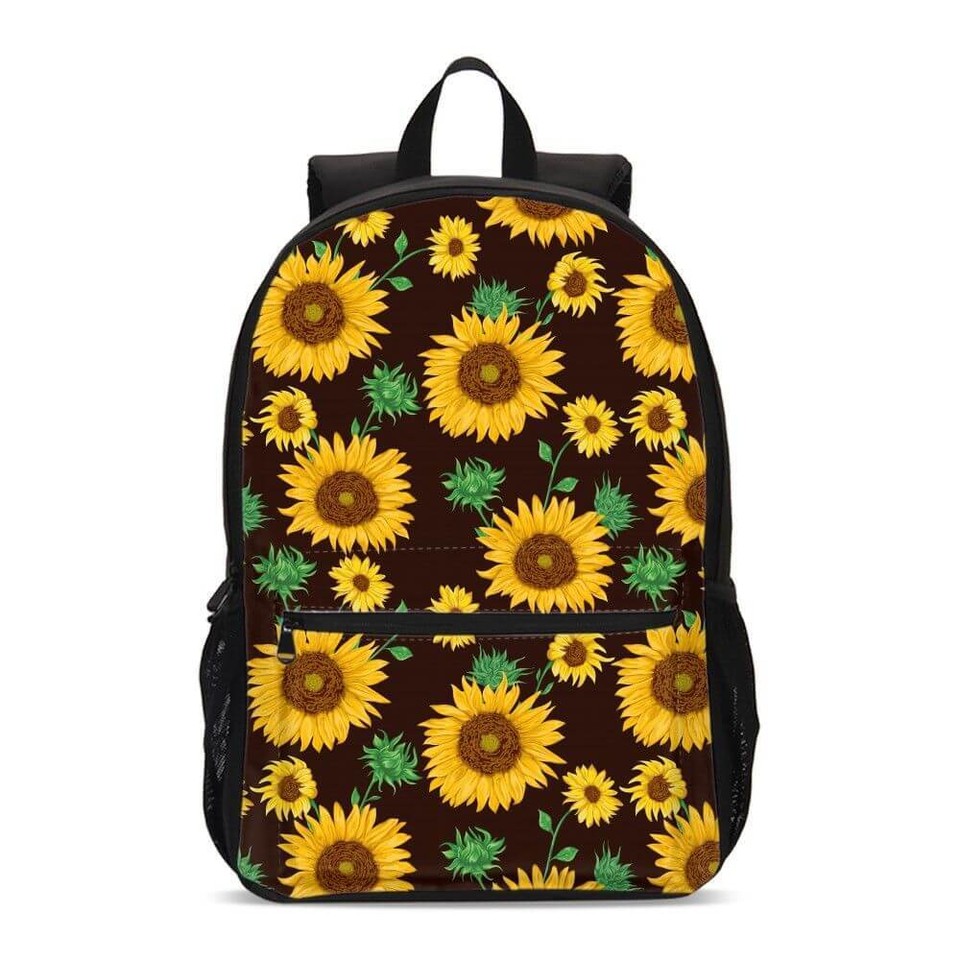 Sunflower Flower Art Design Kids School Backpacks Cooler Lunch Bag Pen ...