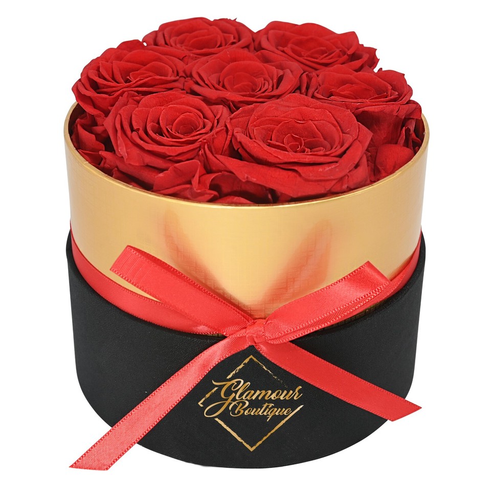 Glamour Boutique Forever Flower Gift Box: 7 Real Preserved Roses in A ...
