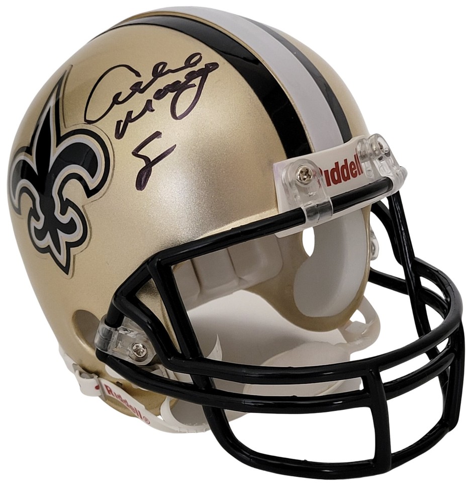Archie Manning signed New Orleans Saints mini football helmet proof ...