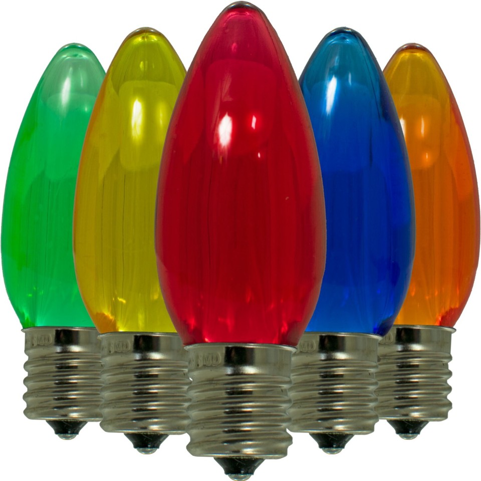 LED Christmas Outdoor Light Bulbs C7 C9 Twinkle Candelabra Style Box of ...