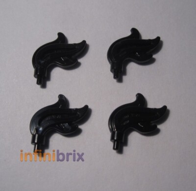 4x Lego Feather Plumes 28661 / 64647 Black for Minifigure Knight ...