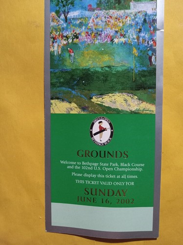 2002 US Open Bethpage Sunday Tiger Woods winner-full ticket. grounds ...