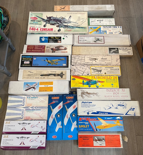 Vintage Lot 24 Balsa Wood Airplane Model Kits Guillow's West Wings Rare ...