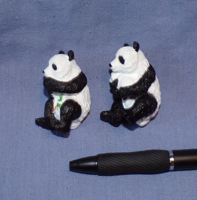 Lot 2 Safari Miniature Dollhouse Panda Bear Baby Cub Tree Plastic Toy ...
