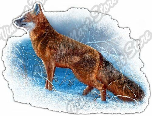 Fox Animal Wildlife Winter Snow Foxes Wild Car Bumper Vinyl Sticker ...