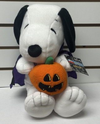 Vtg Hallmark Halloween Peanuts Snoopy Vampire Cape Pumpkin Plush Toy 14 ...