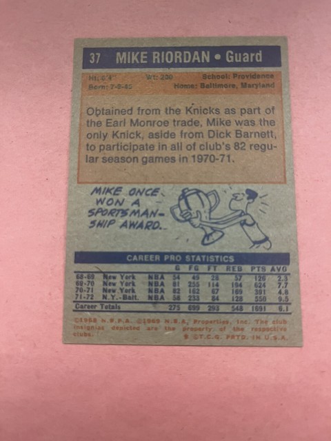 1972-73 Topps - #37 Mike Riordan for sale online | eBay