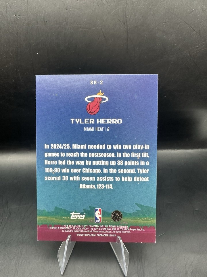 2025-26 Topps Basketball - 8-Bit Ballers Tyler Herro #8B-2 Miami Heat ...