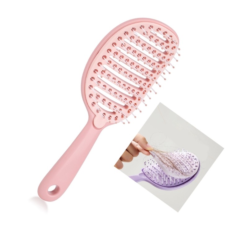 Wet And Dry Use Volumizing Hair Comb With Auto Cleaning For Gentle ...