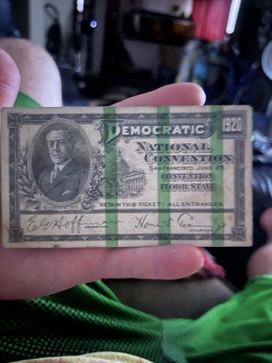 Rare 1920 DEMOCRATIC NATIONAL CONVENTION (WOODROW WILSON) FLOOR STAFF ...