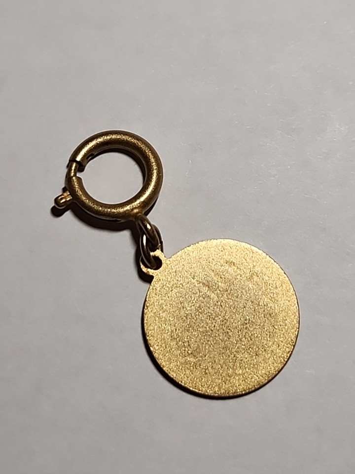 Vintage French Love Charm Amour Medallion Pendant Brushed Gold-tone ...