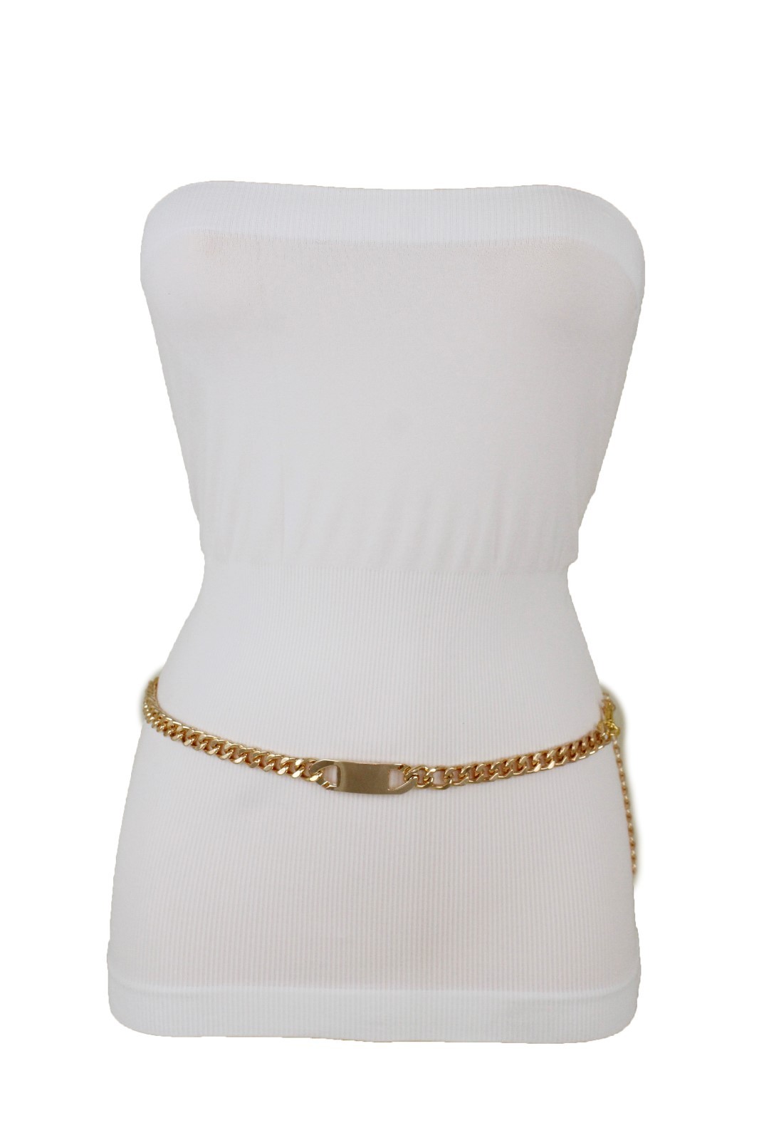 Women Gold Metal Chain Links Fashion Classy Charm Buckle Belt Hip Waist ...