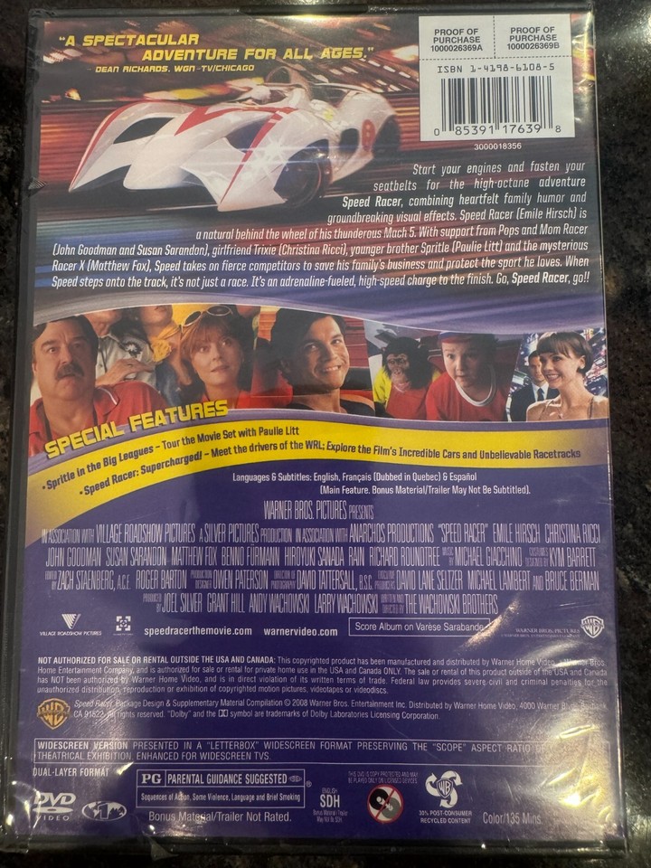 Speed Racer (DVD, 2008) 85391176398 | eBay