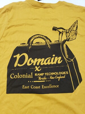 DOMAIN PREMIUM APPAREL Graphic T-Shirt Short Sleeve Yellow Black Men's ...