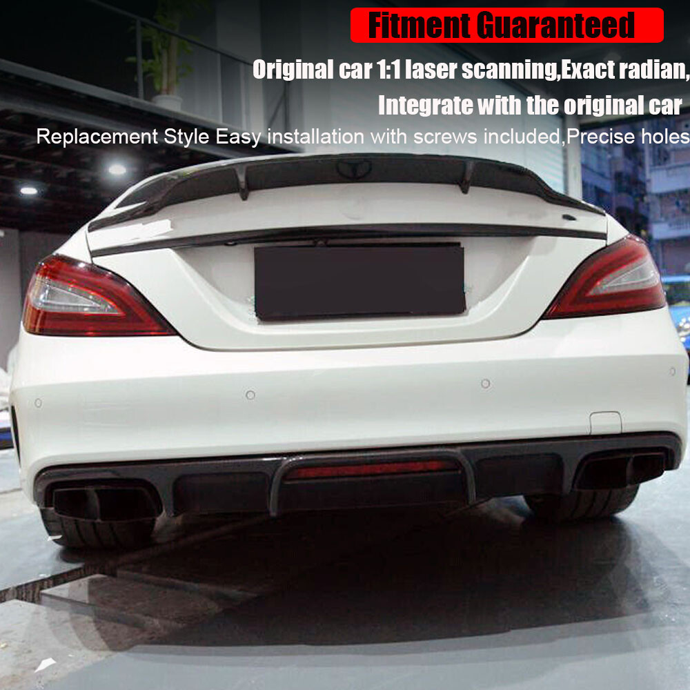 Fits Benz W218 CLS550 CLS63 AMG 12-18 REAL Carbon Rear Bumper Diffuser ...