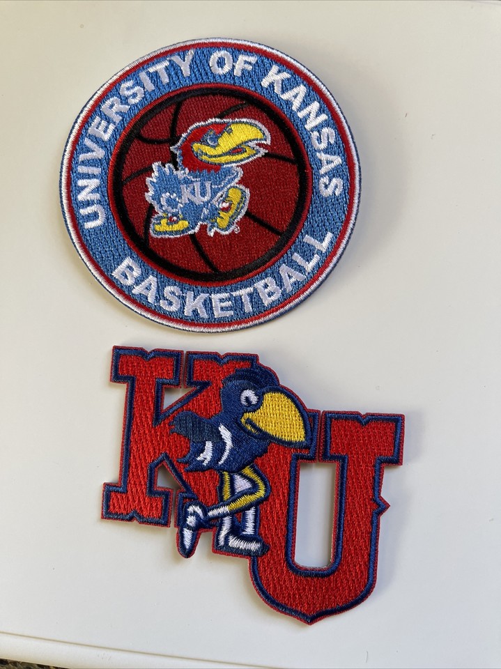 (2) KU Kansas Jayhawks Vintage Embroidered Iron On Patches patch lot 3 ...