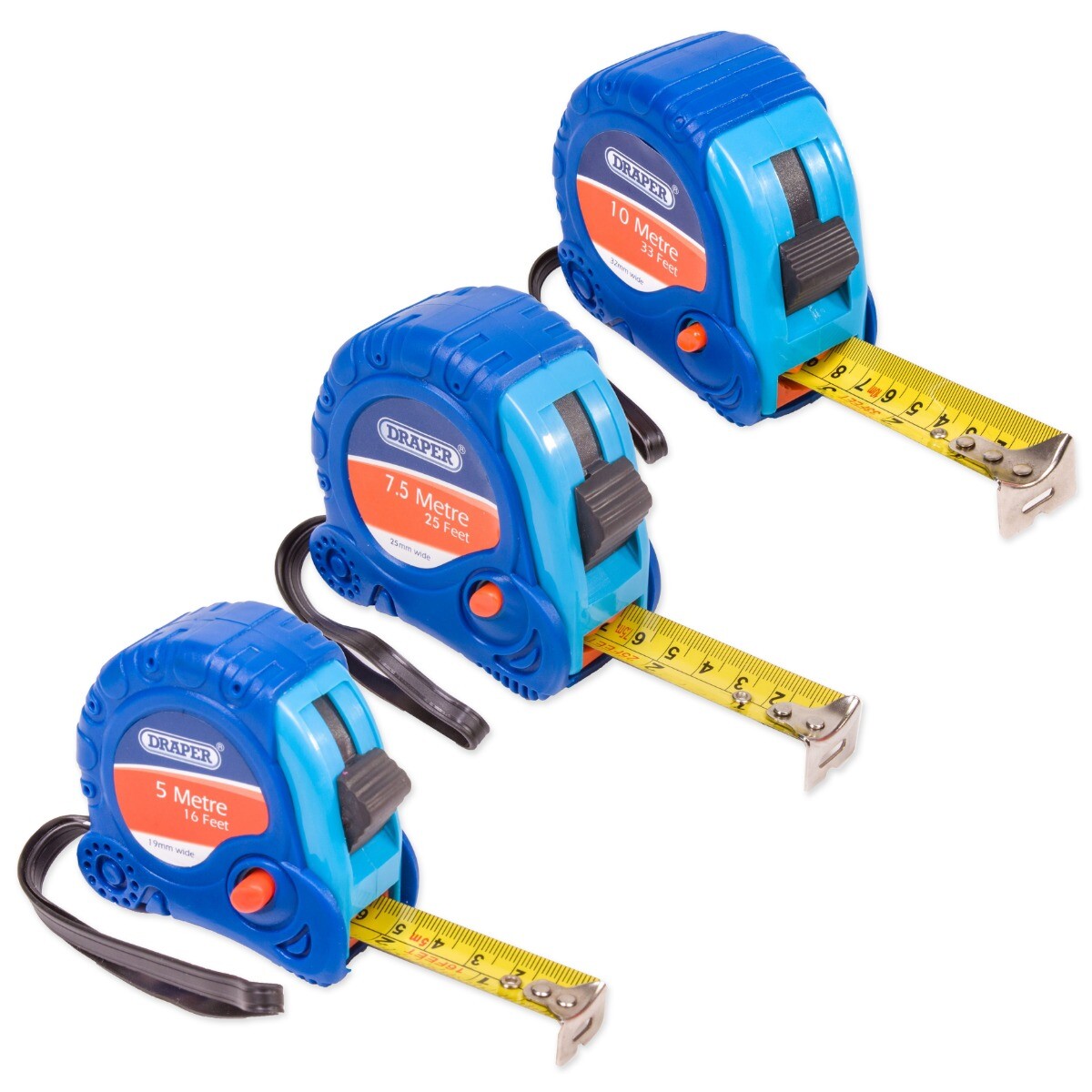 DRAPER TAPE MEASURES Choose Small-Large Soft Grip Retractable Measuring ...