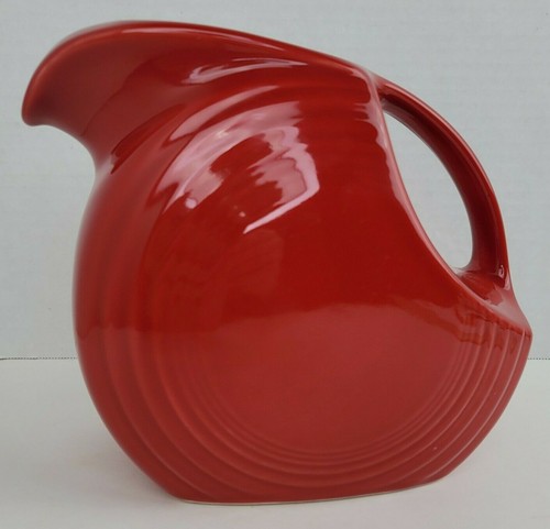 Fiesta Large Red Disc Pitcher 67 oz Art Deco Fiestaware Beverage ...