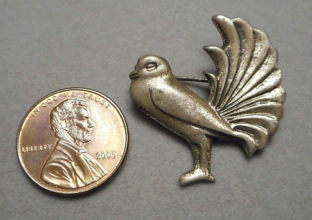 Small Old Mexican Silver Bird Brooch Pin - Dove or Pi… - Gem