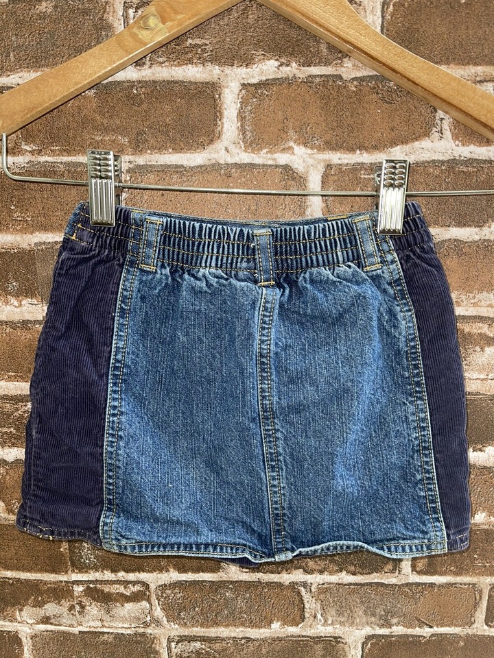 GYMBOREE GIRLS 4 YEARS JEAN DENIM SKIRT CORDUROY FLOWERS APPLE SHORTS ...