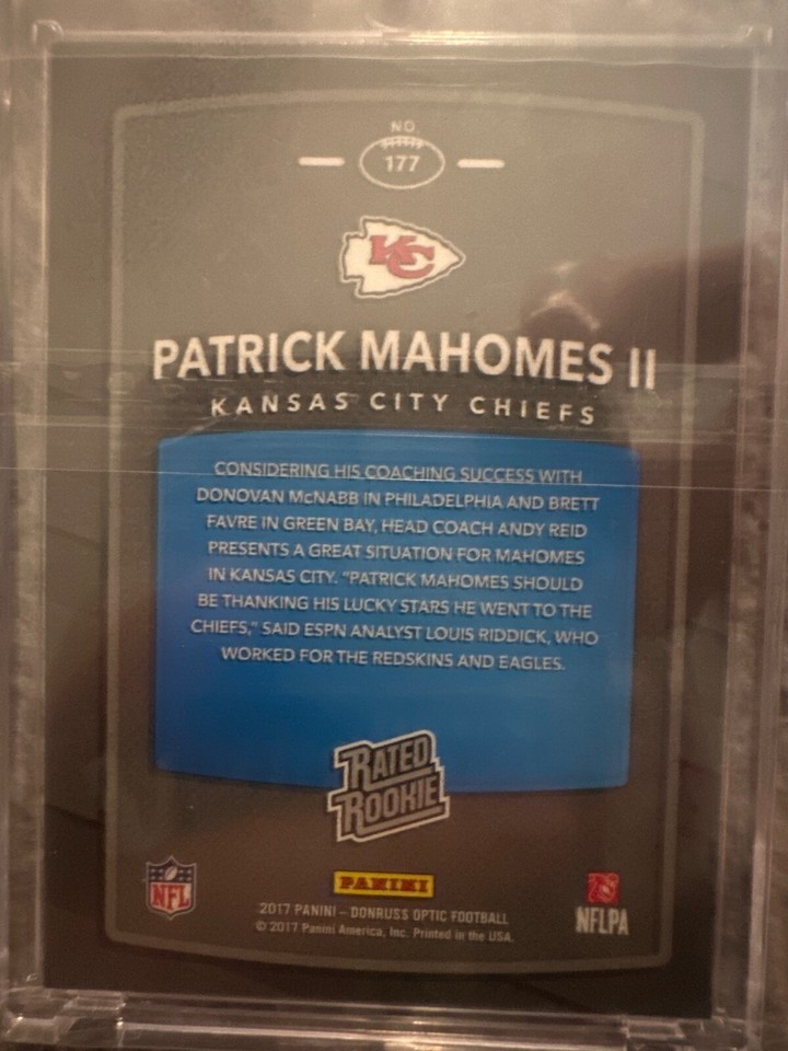 Patrick Mahomes Rated Rookie Mint Card | eBay
